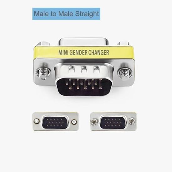 Mâle à mâle - Adaptateur Plug and Play VGA vers VGA, connecteur mâle ...