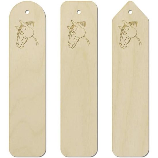 3 X 'Tête De Cheval' Marque-Pages-Signets En Bois (Bk00028648)[x5032 ...
