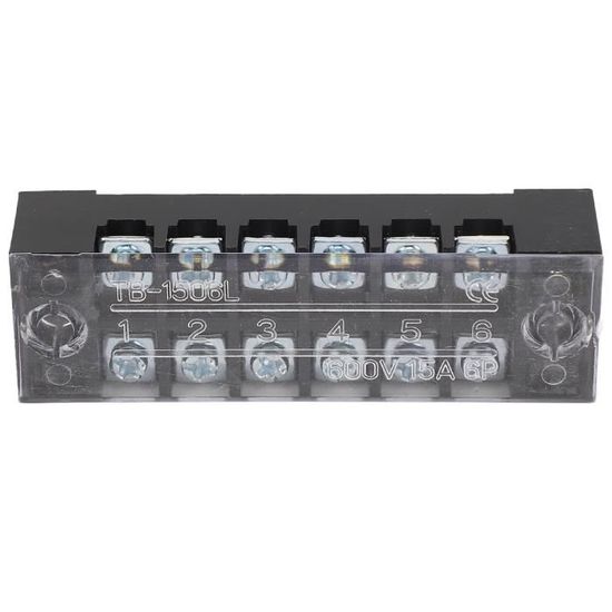 Bornier À 6 Positions Bornier 15 A 600 V Avec Couvercle Transparent 5 ...