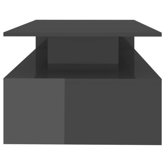 ABB Table basse Gris brillant 90x60x42,5 cm Aggloméré - Qqmora ...