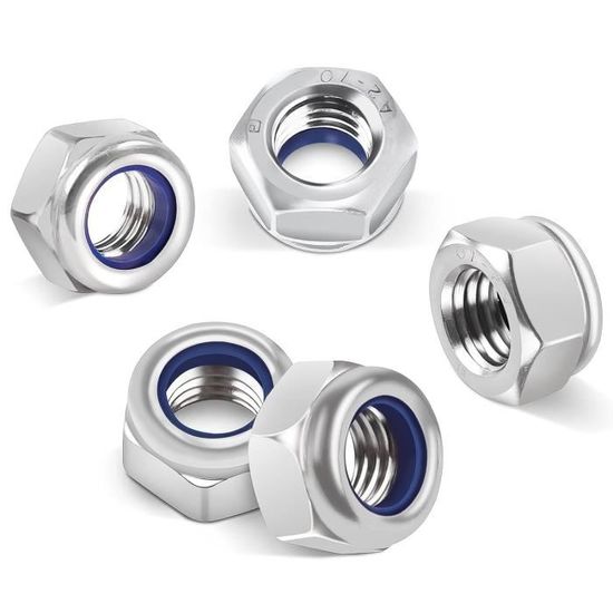 M6 Ecrou 100 Pièces, Ecrou Frein A2 V2A Acier Inoxydable 304, Ecrous ...