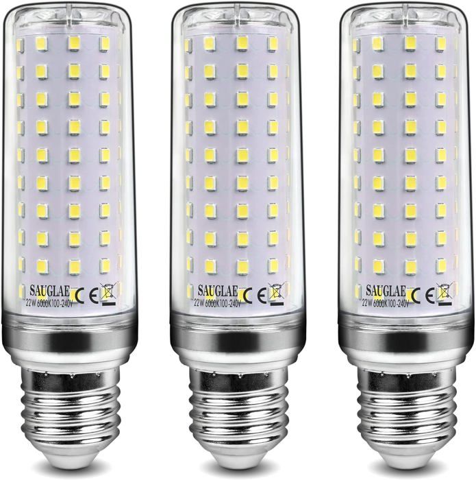 Ampoules LED 22W, Équivalent 180W Ampoule Incandescente, 2500Lm, 6000K Blanc Froid, Ampoules à ...
