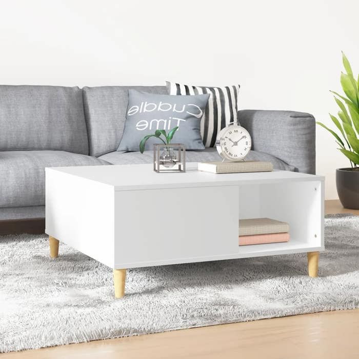 Lemon Petite Table Pour salon - vidaXL - Table basse blanc 80x80x36,5 ...