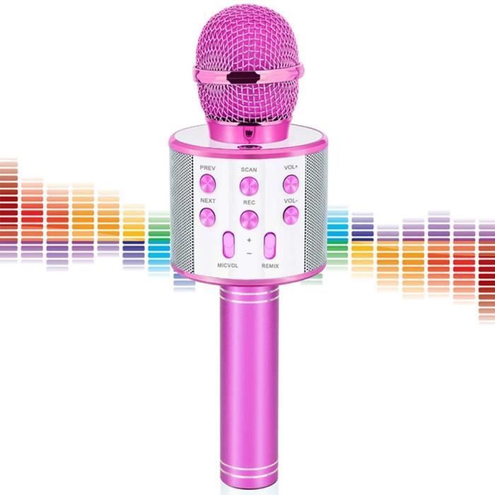 Rose Microphone professionnel à condensateur sans fil, bluetooth, USB ...