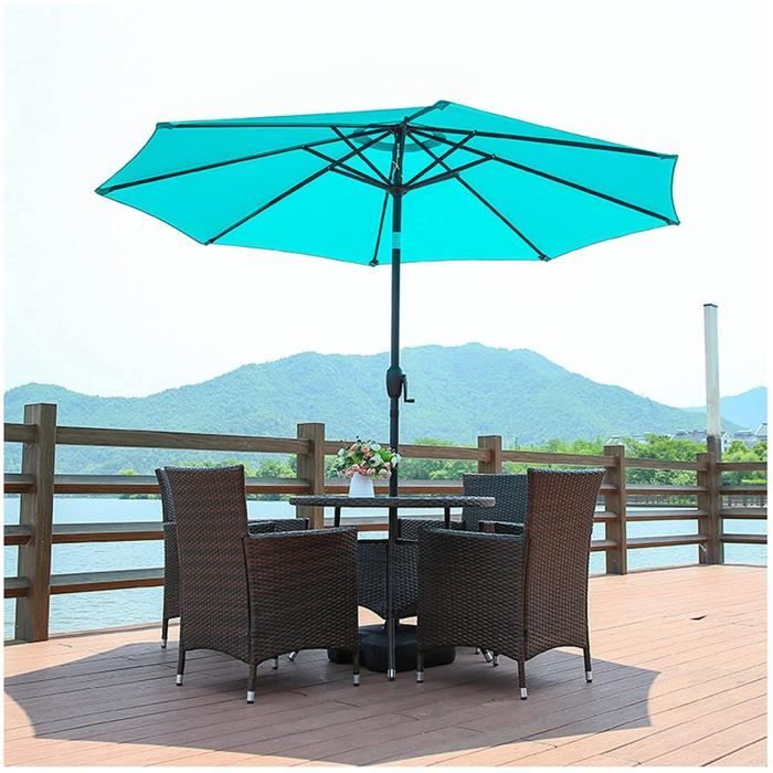 270 cm Parasol inclinable extérieur, Parasol de Jardin avec manivelle ...