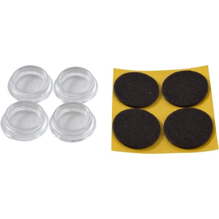 Gleitgut 4 X Patins Meubles Avec Feutre Noir 40 Mm Patin Transparent ...