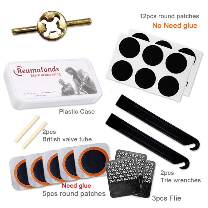 Tournevis,Kit de patchs de pneus de vélo sans colle,outil de réparation ...