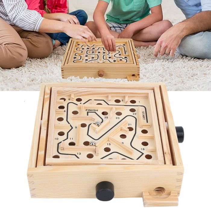 Jeu de labyrinthe en bois pour enfants - DRFEIFY - avec billes en acier ...