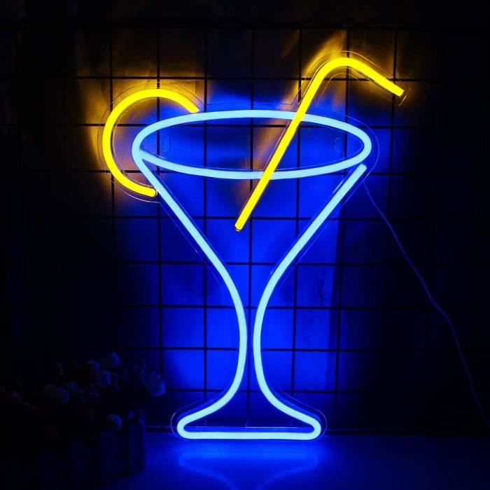 Cocktail Glass Neon Signs Led Neon Sign Light Big Night Light For Room ...