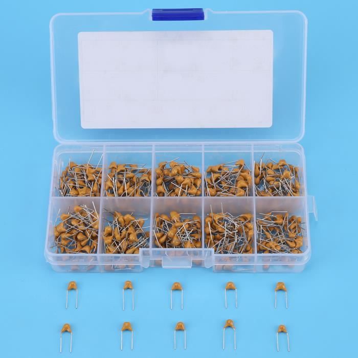 Condensateur - GAROSA - XUY-500pcs - 500 pièces - 10 valeurs - 50V 10PF ...