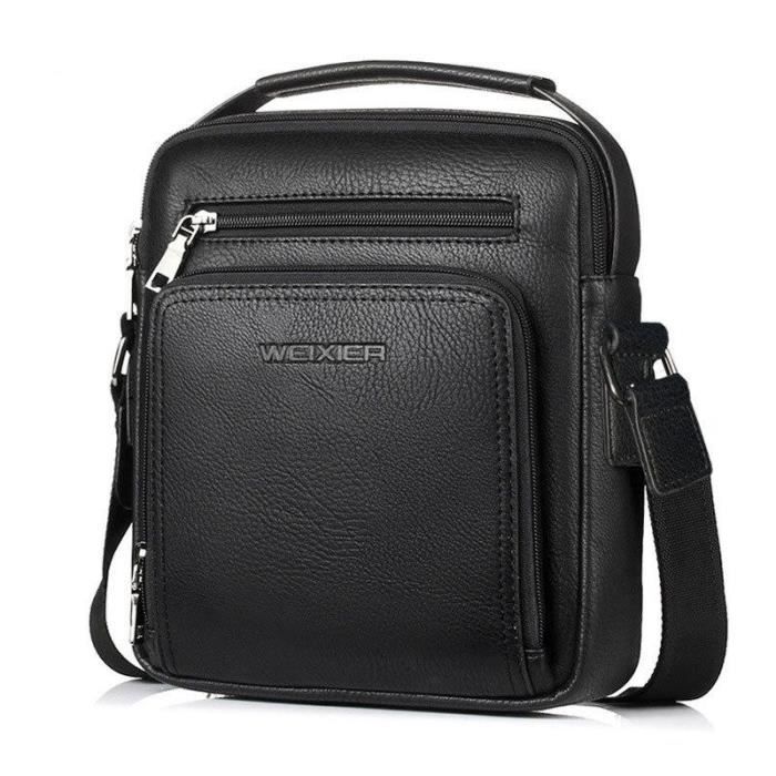 Sac Sacoche Bandoulière Grand Modèle Homme Cuir Véritable Sac à Main