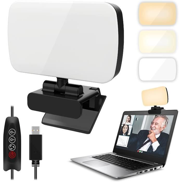Lumière Vidéo Conférence,Petite Lumière de Zoom avec 3 Modes d ...