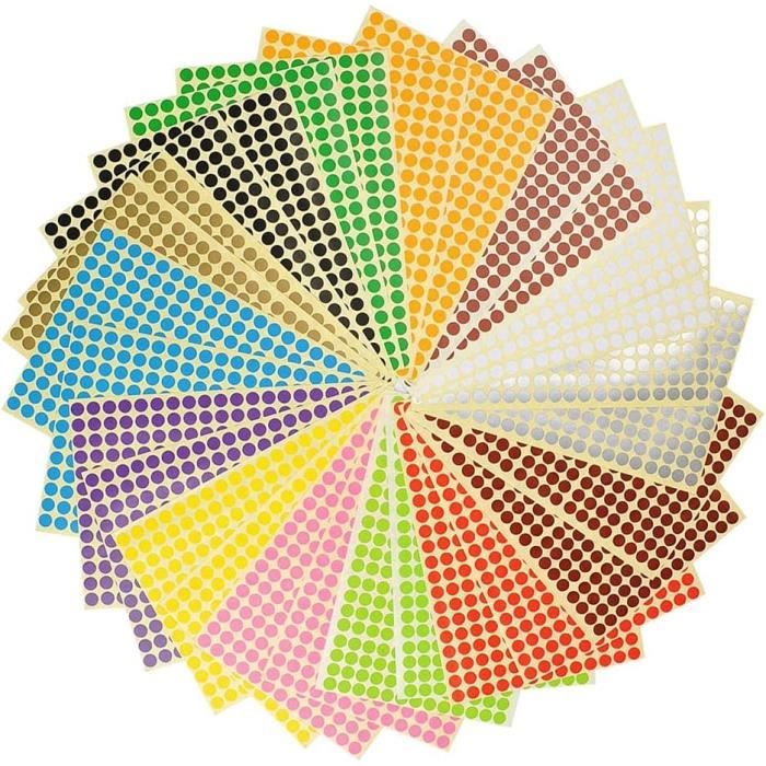 Étiquettes Autocollantes Ronde A5 Petit Gommettes Rondes Couleurs ...