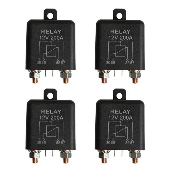 4X 12V 200A Relais A 4 Broches Normalement Ouvert - Charge Fractionnee ...