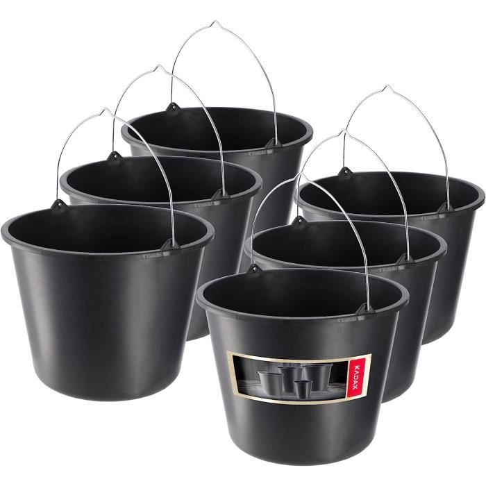 KADAX Seau de Chantier, 20L, Seau à mortier en Plastique, Seau Rond ...