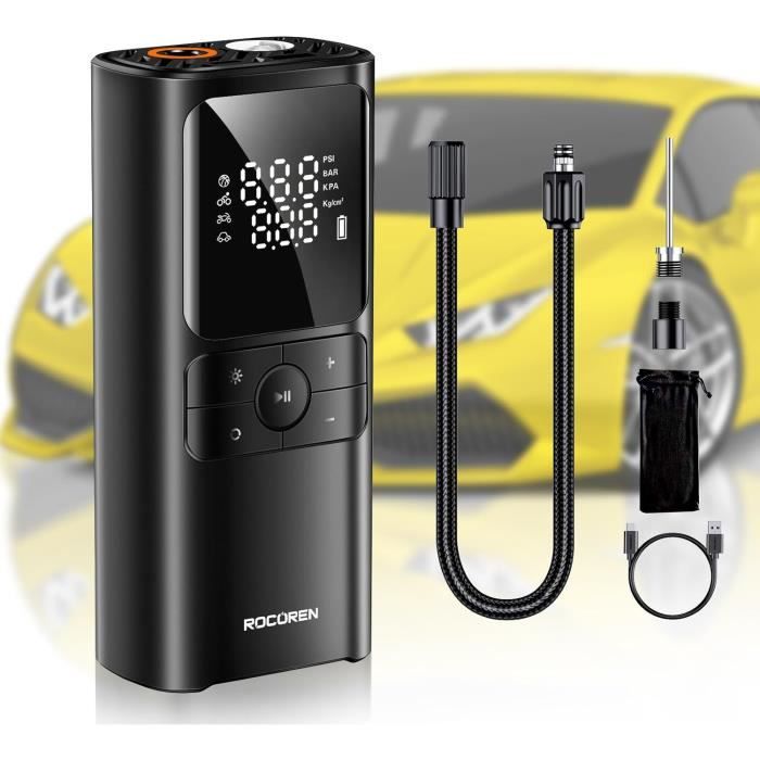 Rocoren Compresseur à Air Portatif, Gonfleur Pneus Voiture Electrique ...