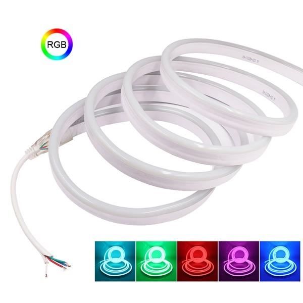 BANDE LED,RGB-3M--Bande lumineuse RGB LED 12V, signe néon 5050-2835 120LED, IP68, corde ...
