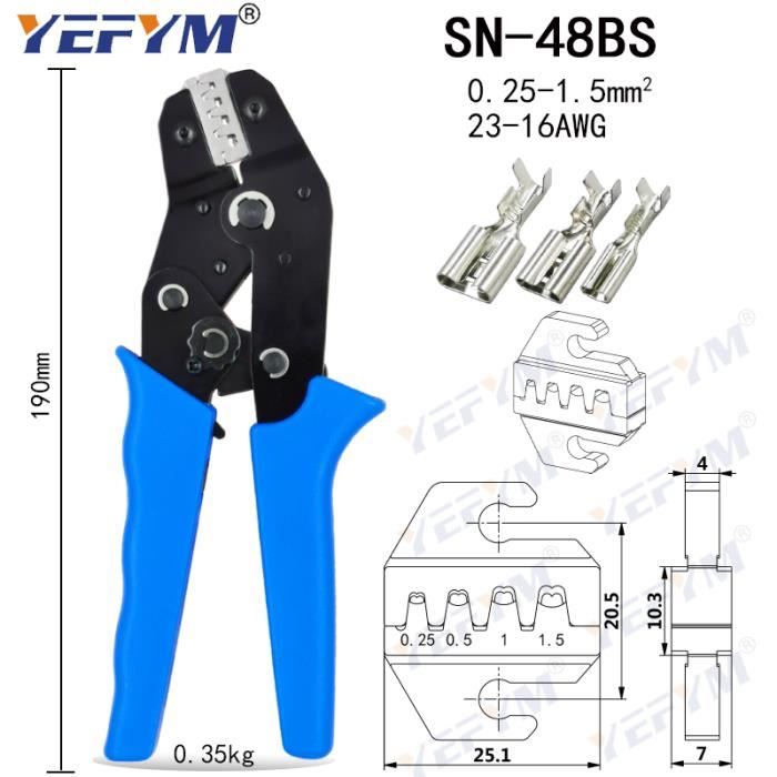 PINCE DE SERRAGE,SN-48BS--Jeu'outils'électricien, pince à sertir avec languette SN 48BS SN 2549 ...
