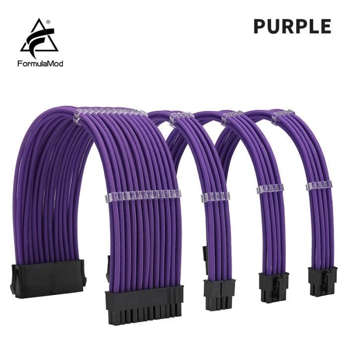 Purple-Kit E -FormulaMod NCK1 Série PSU Câble D'extension Kit Couleur ...