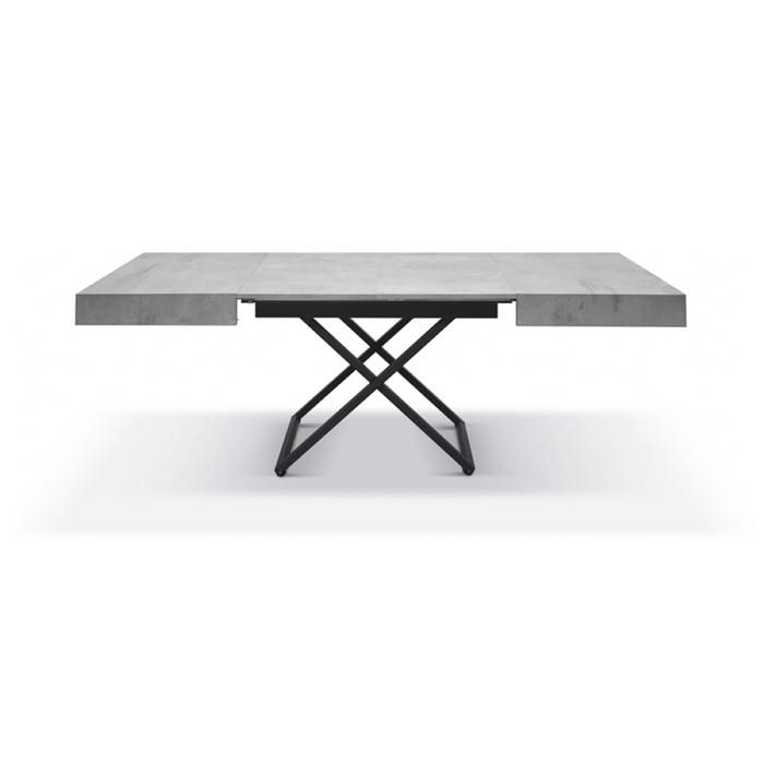 Table basse TURIX 120x30 cm en bois métal béton transformable ...
