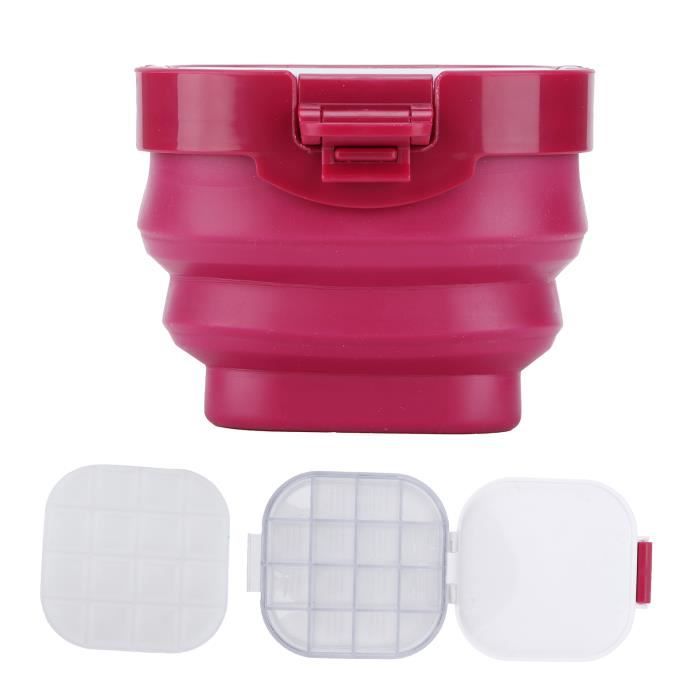 Qiilu seau de lavage de stylo pliable Seau pliable rouge 3 en 1, lave ...