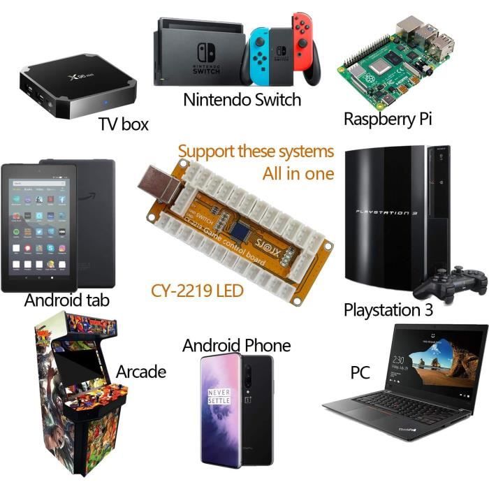 Arcade Game Controller Usb Encoder 2 Player Gamepad Microswitch Button 8way Joystick For