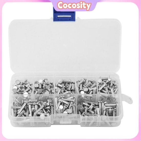 Ensemble de Rivets Solides en Aluminium à Tête Plate 400cs M3, Effet de ...