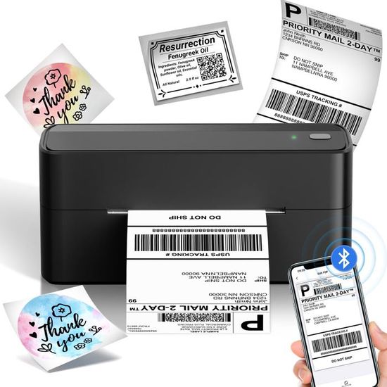 241BT Bluetooth Shipping Label Printer,Thermal Label Printer 4X6 ...