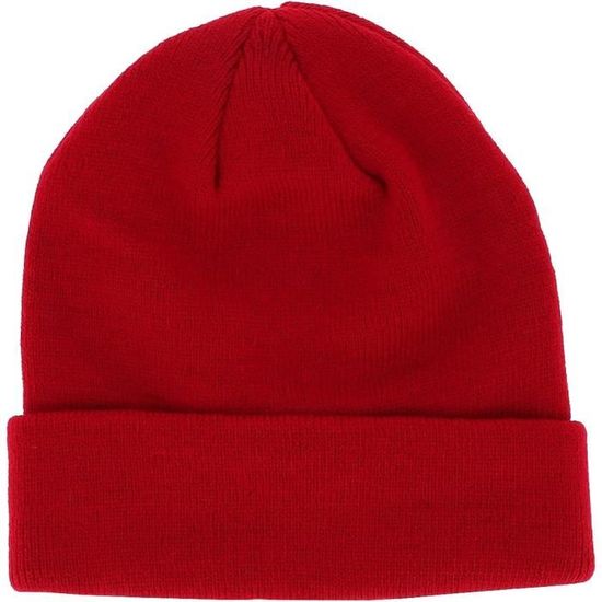 Bonnet Homme Ou Femme Uni - Bonnet Hiver Basic En Maille Sans Pompon ...