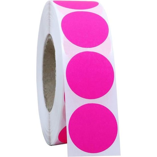Lot De 1000 Étiquettes Autocollantes Roses Fluorescentes, 2,5 Cm[P828 ...