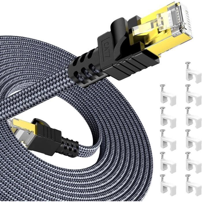 31M Câble Ethernet CAT7, External & Internal LAN Cable 10Gbit-s 600MHz ...