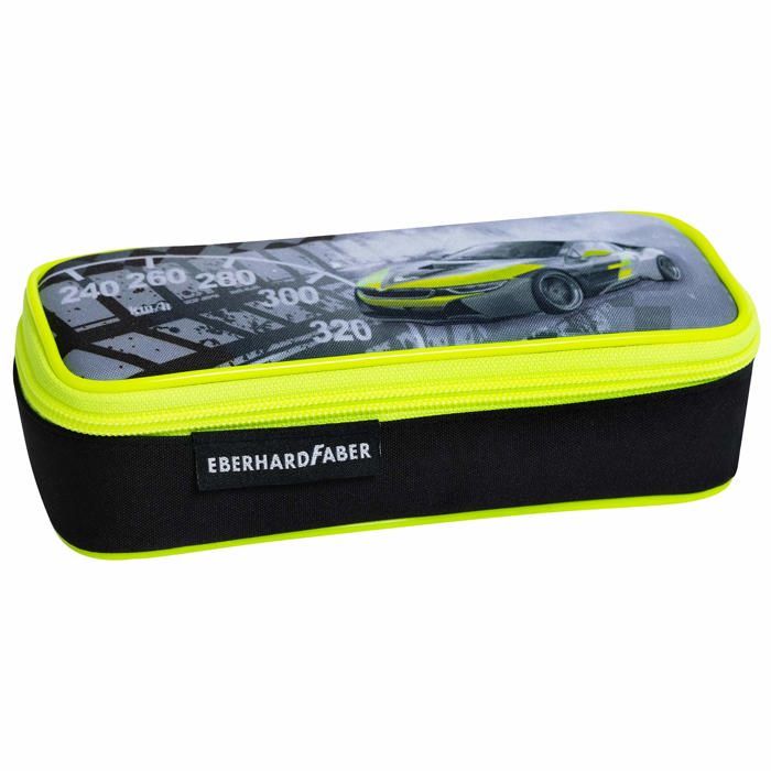 Trousse à stylo - EBERHARD FABER - 577575 - Noir et vert - Motif voiture de course - Zippée Noir ...