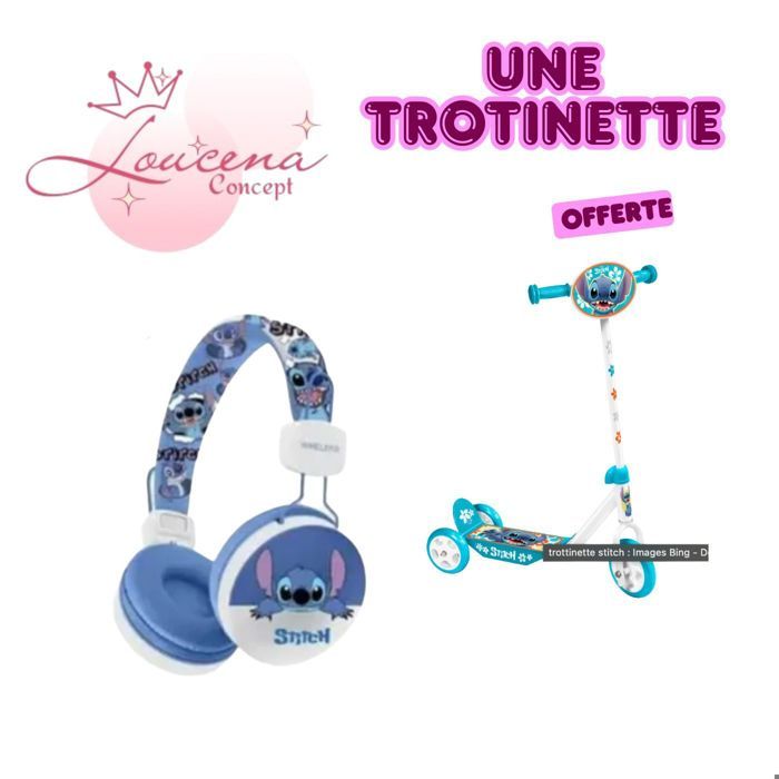 Casque audio Stitch 2-en-1-Loucena Concept-Bluetooth 5.3V - Cdiscount ...