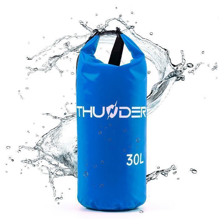 THUNDER® Sac Étanche Bleu 30 L | Imperméable | Pour Paddle, Kayak ...