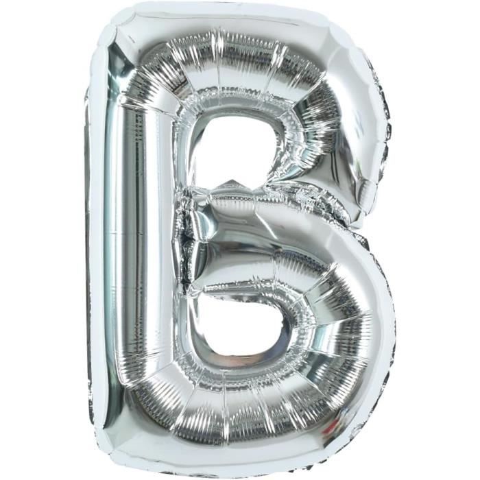 Ballon Lettre B Argenté - 101,6 cm - Décoration de Fête d'Anniversaire ...