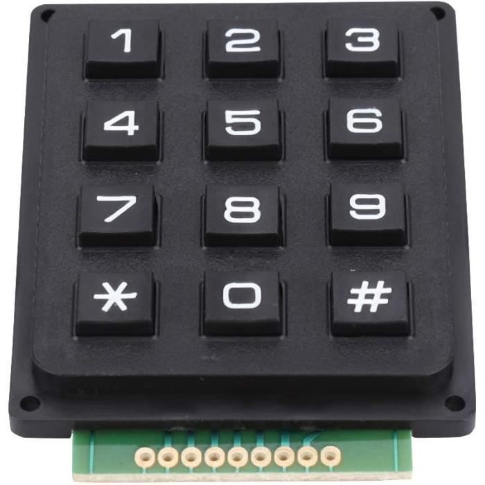 Clavier 3x4, modules de Clavier Noir avec 12 Touches, Clavier Externe ...