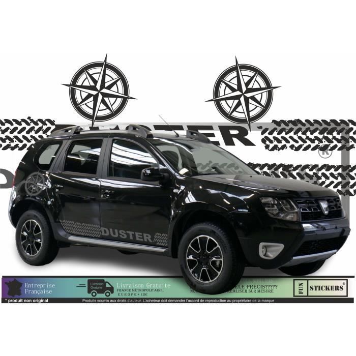 Dacia duster - NOIR - kit complet Boussoles + traces de pneus - Tuning ...