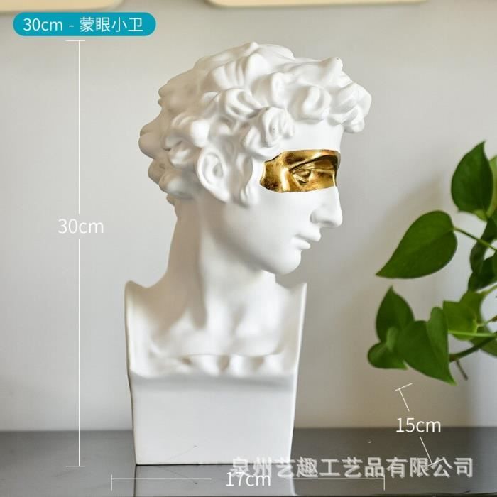 Couleur G Statue de David grec classique, Sculpture tête buste ...