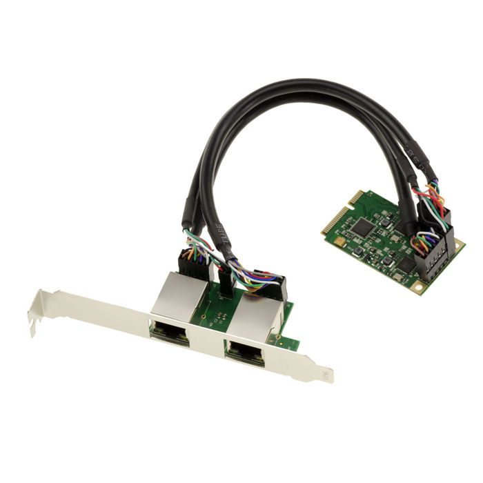 KALEA-INFORMATIQUE Carte MiniPCIe - DUAL GIGABIT LAN ETHERNET - 2 PORTS - Mini PCI Express ...