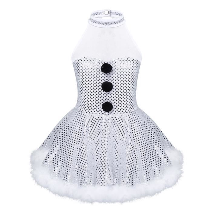 Yizyif Enfant Fille Robe Noël Déguisement Mère Noël Robe Danse