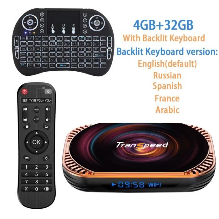 Transpeed Android 11 Amlogic S905X4 TV Box Dual wifi 32 go 64 go BT4.0 ...