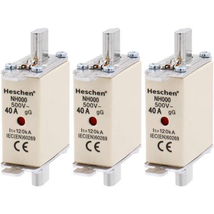 Heschen NH Fuse Link NH000 40A gG, Indicateur Avant, Détecteur Combiné ...