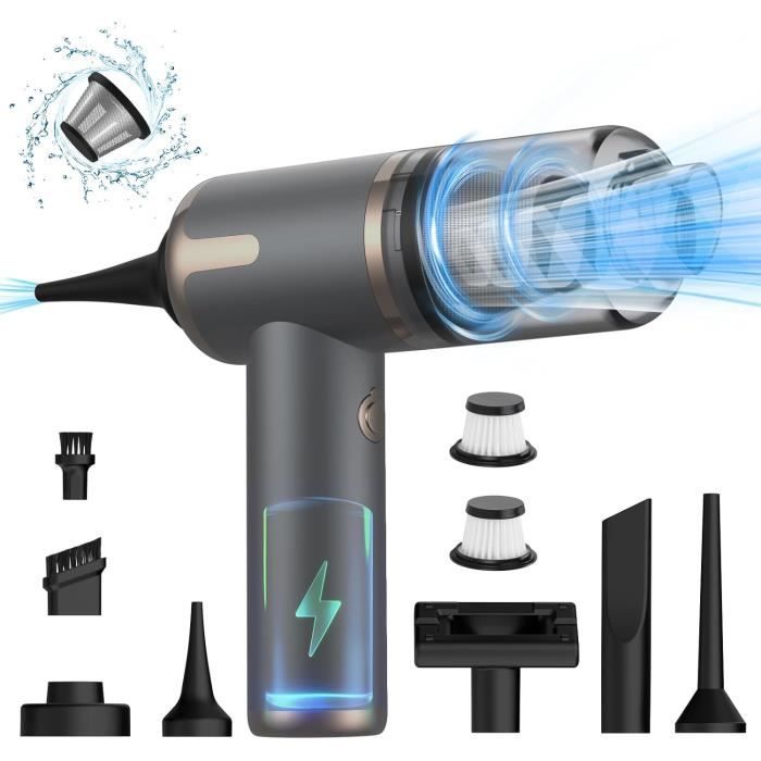 Soufflette Air Comprimé, 2 En 1 Mini Aspirateur Sans Fil Et ...
