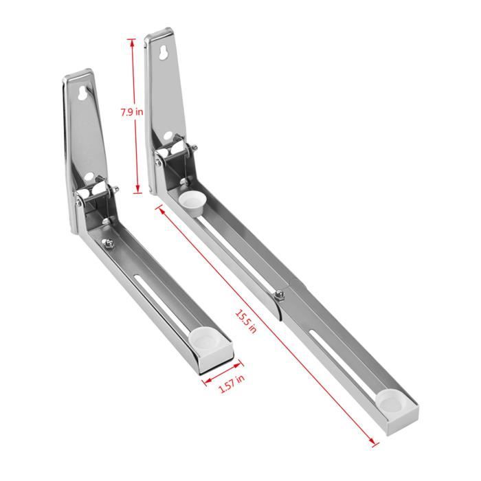 Support micro-ondes mural Argenté support étagère d'acier inoxydable ...