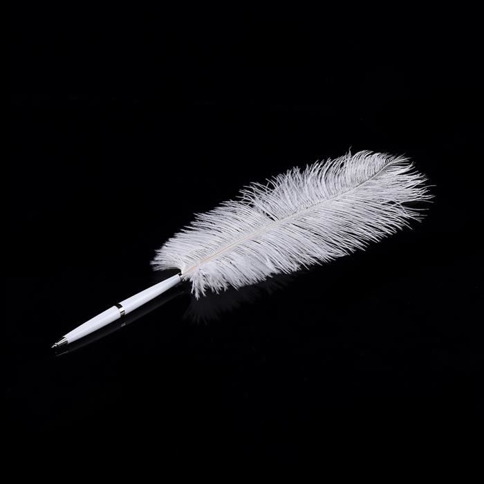 YOSOO Stylo plume Plume d'autruche Mariage Quill Signing Stylo à bille avec support en métal ...
