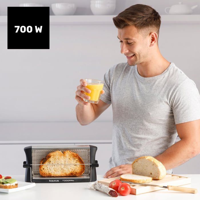 Todopan Grille-Pain Vertical 700W, Jusqu'À 4 Tranches, Tige De Support ...
