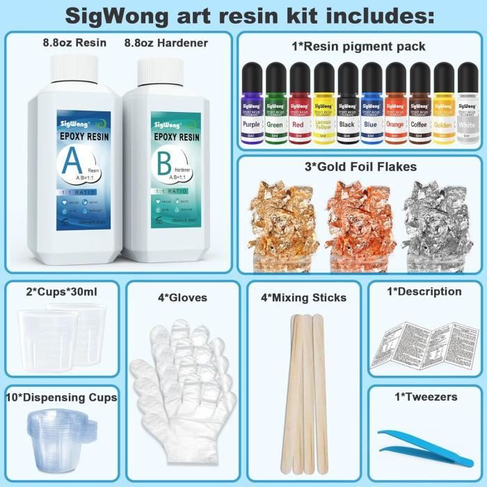 Résine Époxy Transparente 520ml Kit - 1: 1 Ratio Revêtement en résine ...