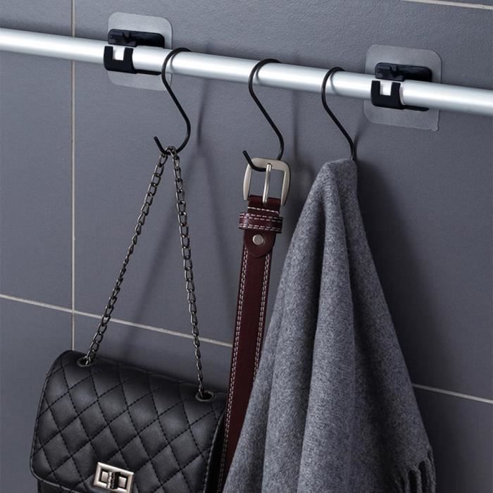 4 Pièces Support Tringle Rideaux sans Percage,Accroche Rideau Adhesif ...