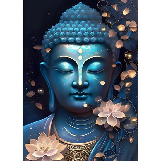 5D Bouddha Diamond Painting, DIY Fleurs Peinture Broderie Diamant ...