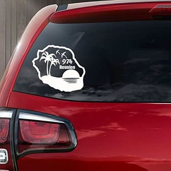 Sticker ile de la Reunion 974 (Blanc)[379] - Cdiscount Maison